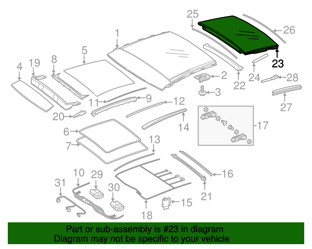 2016-2020 Mercedes-Benz Roof Panel Glass 156-780-17-00-8T05 ...