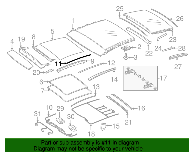 176784007764 - Sunroof Stopper 2014-2020 Mercedes-Benz | Mercedes-Benz ...