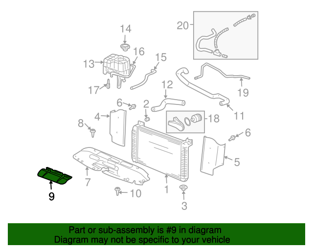 15188203 - Radiator Support Baffle 1999-2007 GM | Group 1 Auto Parts