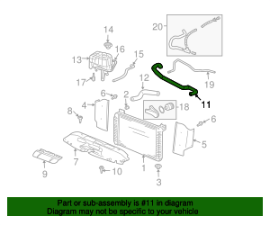 1999-2007 GM Radiator Inlet Hose 15179498 | AutoNationParts.com