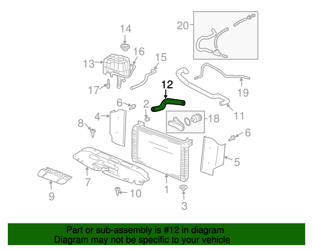 1999-2014 GM Radiator Outlet Hose 22827735 GM | GMPartsDirect.com