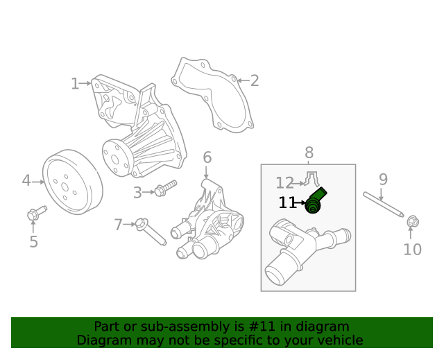 GK2Z-12A648-A 2020-2023 Ford Engine Coolant Temperature Sensor ...