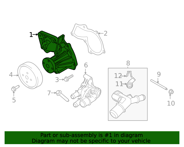 Genuine OEM Ford Part - Pump Assembly Water HX7Z-8501-B | Genuine OEM ...