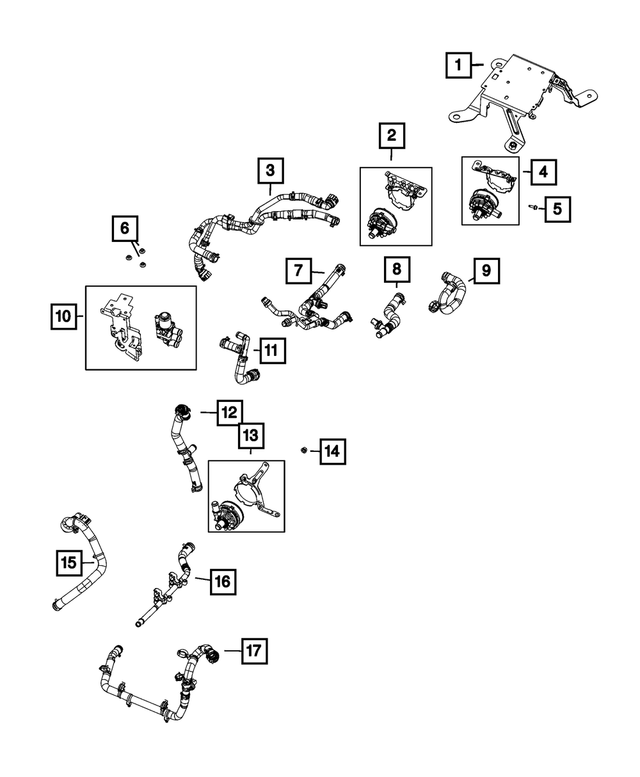 2020-2024 Jeep Wrangler Heater Supply Hose And Tube 68401125AC | Mopar ...