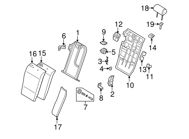 Genuine BMW 52-20-7-027-582 | Seat Back Panel Clip | FREE Shipping on ...