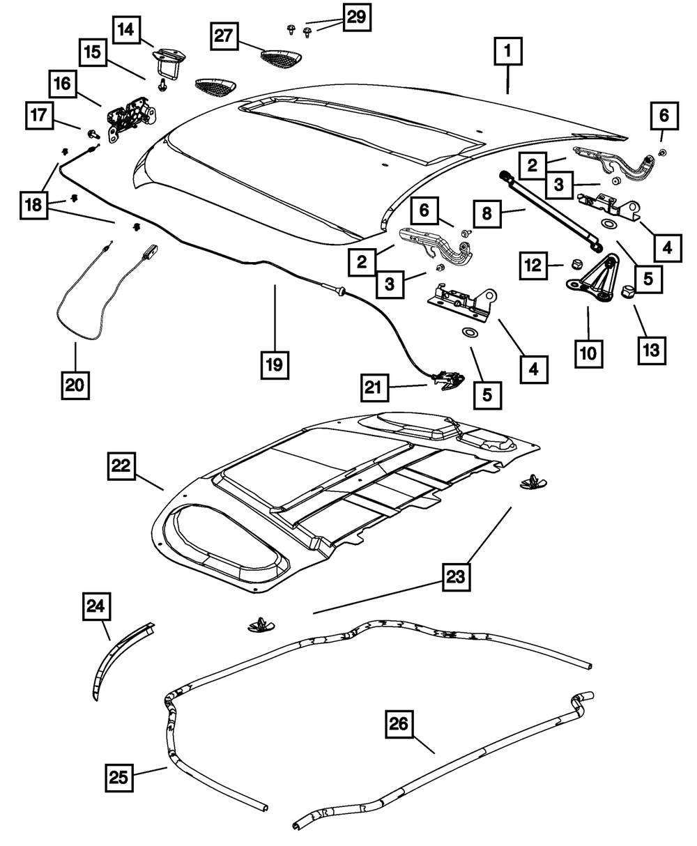 2011-2022 Jeep Hood Seal 68084597AB | My Mopar Parts