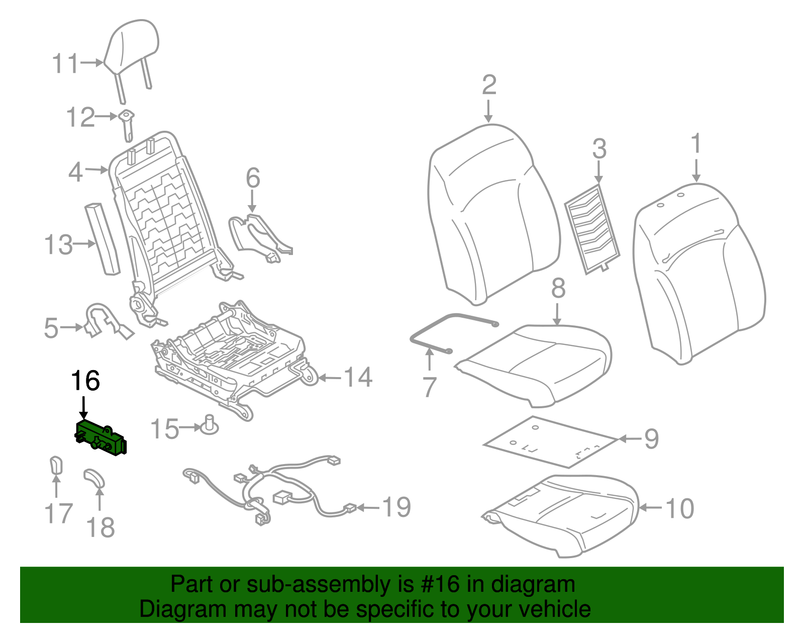 2017-2023 Subaru Impreza Seat Switch 64176FL01A | Subaru Parts Store