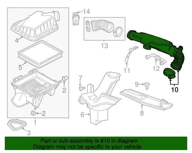 2013-2019 Chevrolet Air Cleaner Outlet Duct 13313804 GM | GMPartsDirect.com