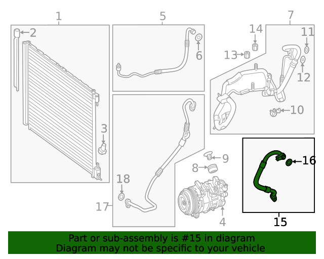 213-830-96-04 - A/C Refrigerant Suction Hose 2021-2023 Mercedes-Benz ...