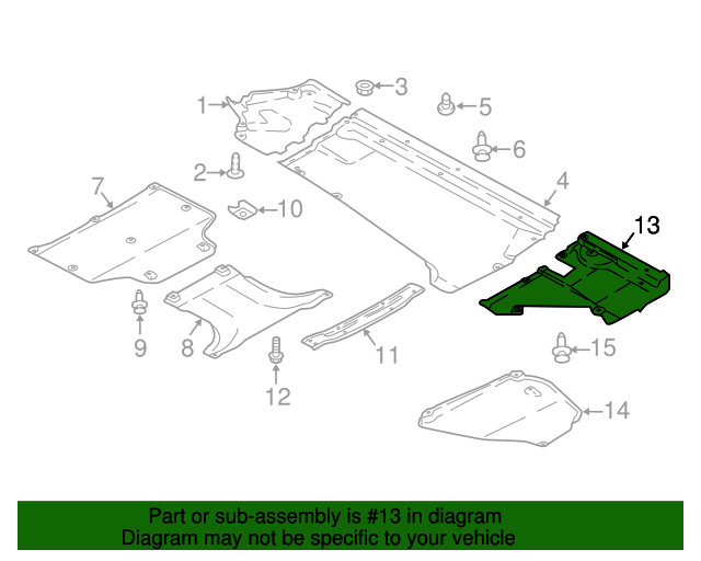 80A-825-215-A - Floor Pan Splash Shield 2020-2024 Audi ...