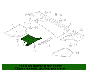 80A-825-209-J - Floor Pan Splash Shield 2022-2024 Audi ...