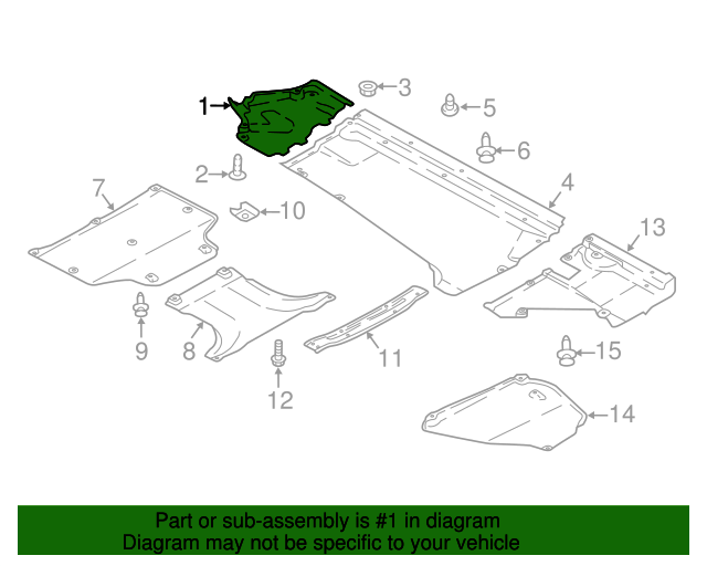 80A-825-201 - Floor Pan Splash Shield 2018-2024 Audi | AutoNationParts.com