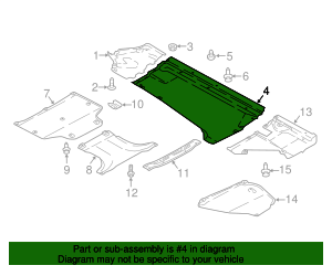 2018-2024 Audi Floor Pan Splash Shield 80A-825-208-E | AutoNationParts.com