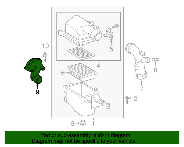 17751-21220 - Engine Air Intake Hose - 2012-2019 Toyota Prius C | OEM ...