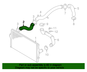 2003-2009 Volvo Turbocharger Intercooler Pipe 31261371 ...