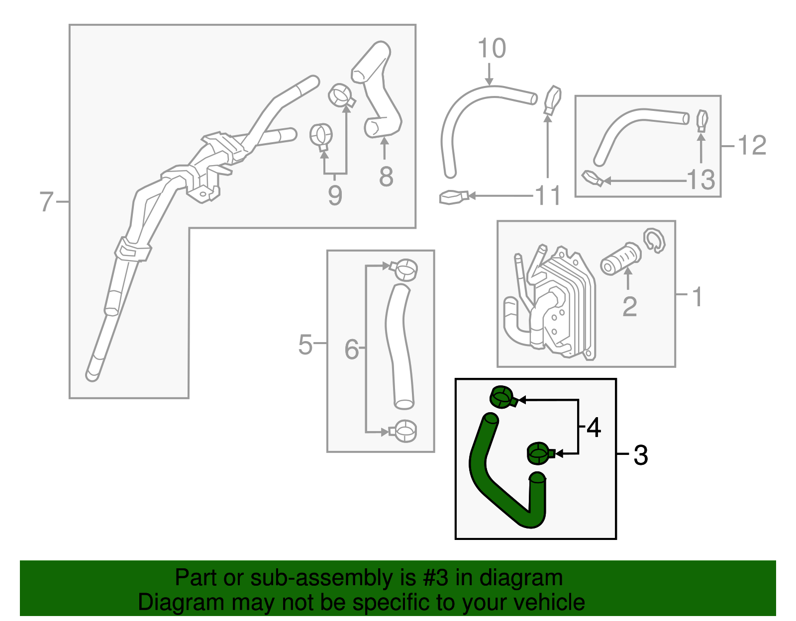 Hyundai - 25415-F2500 - Lower Hose - 2017-2021 Hyundai | OEM Hyundai ...