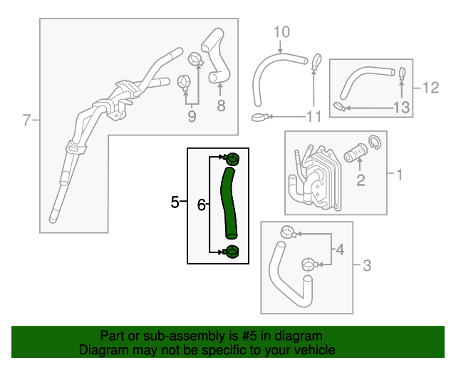 25414-F2500 - Engine Coolant Hose 2017-2021 Hyundai | AutoNationParts.com