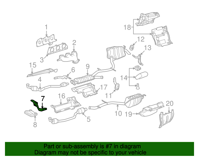 204-492-34-41 - Catalytic Converter Bracket 2010-2011 Mercedes-Benz ...