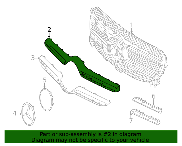 2020-2023 Mercedes-Benz Grille Cover 167-888-24-00 | MB OEM Parts