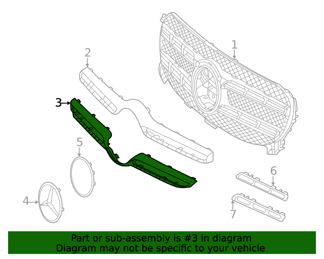 167-888-02-00 - Grille Molding 2020-2023 Mercedes-Benz ...