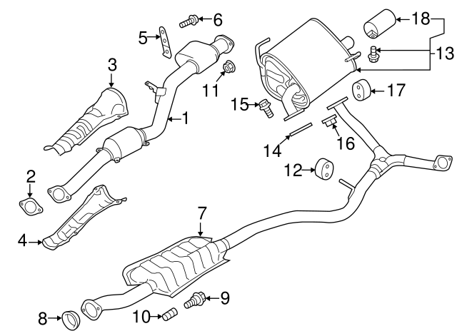 2014-2018 Subaru Forester Muffler & Pipe 44300SG050 | OEM Parts Online