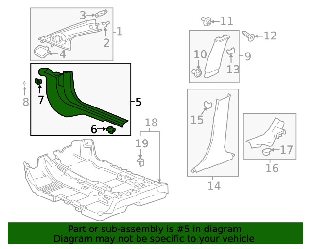 42575593 - Black Front Driver Side Door Sill Garnish Molding 2016-2022 ...