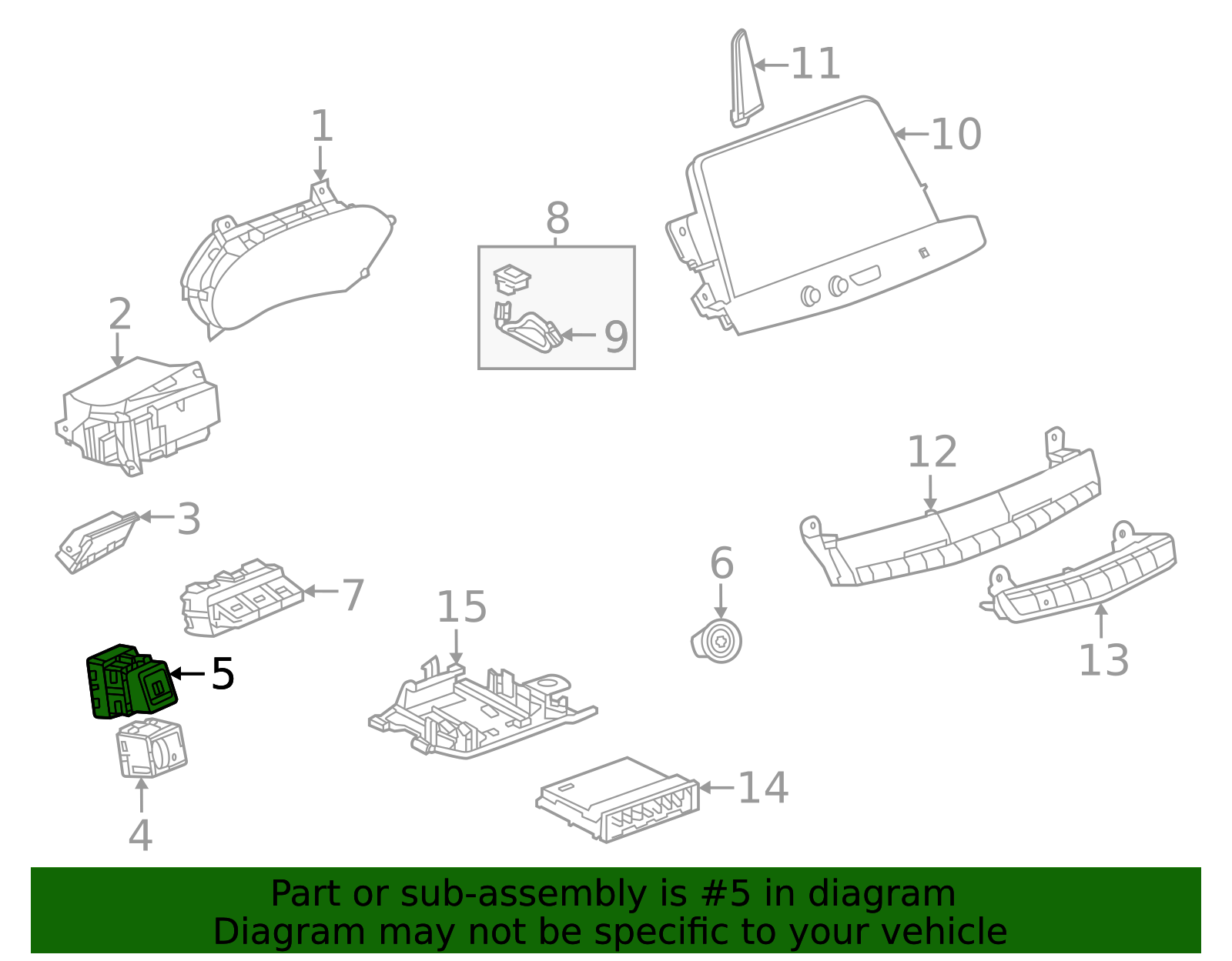 2023-2025 Cadillac Prk Brake Switch 84784561 GM | GMPartsDirect.com