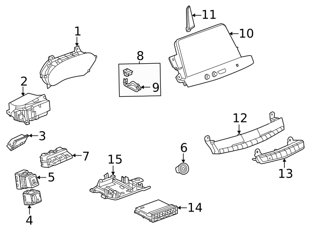 2021-2022 Cadillac CT4 Jet Black Hazard Warning Switch 84544752 ...