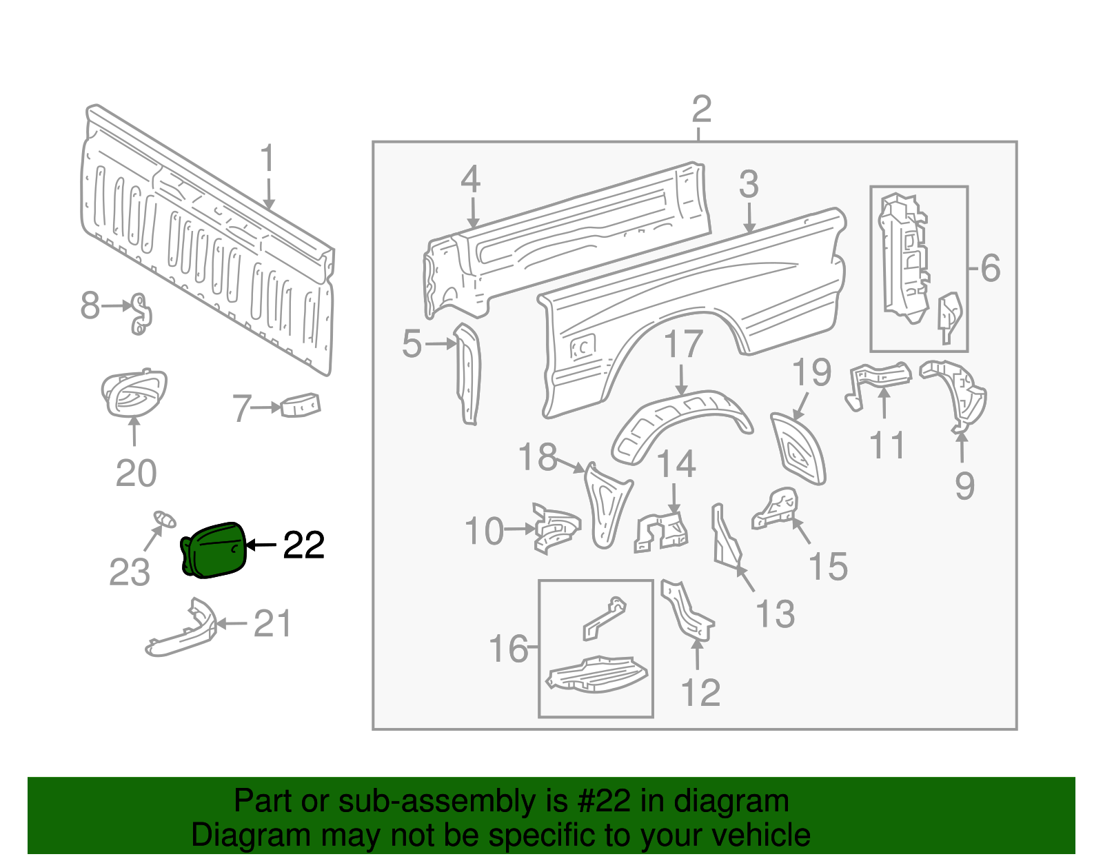 2003-2006 Toyota Tundra Fuel Filler Door 77305-0C020 | Toyota Parts Center