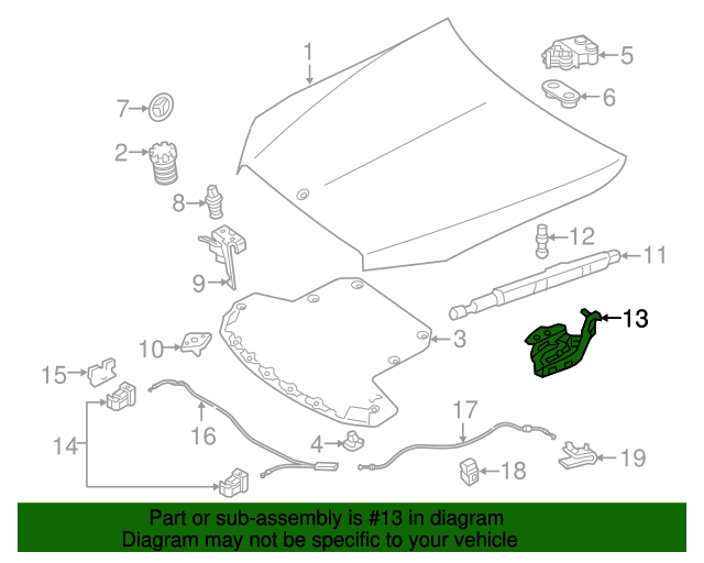 2022-2023 Mercedes-Benz C 300 Hood Hinge 206-880-38-01-64 ...