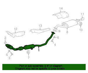 2014-2019 Toyota Corolla Converter & Pipe 17410-0T561 | Toyota Parts Center
