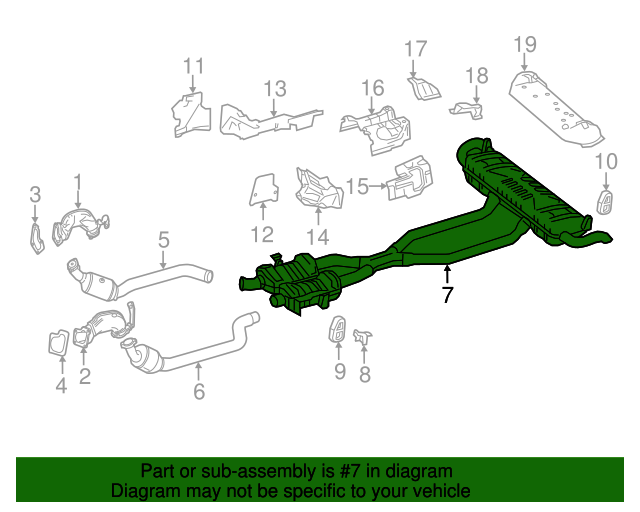 Genuine OEM Muffler & Pipe | 166-490-08-35-64 | Fits Select 2015-2019 ...