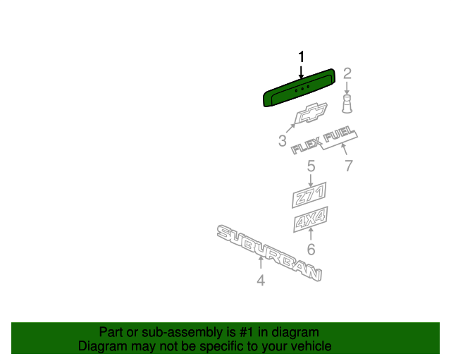 2009-2014 GM Applique-Rr Clsr Ctr 23168608 | GM Parts Center