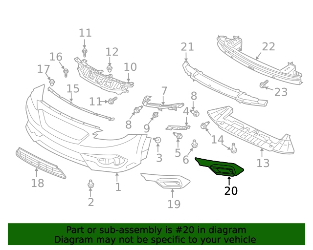 2020 Subaru Legacy Fog Lamp Bezel 57731AN06A | Subaru Parts Guys