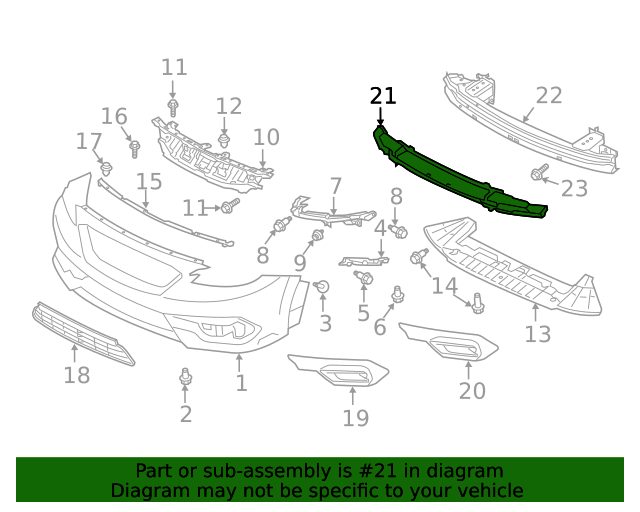 57705AN00A - Bumper Impact Absorber 2020-2022 Subaru | AutoNationParts.com