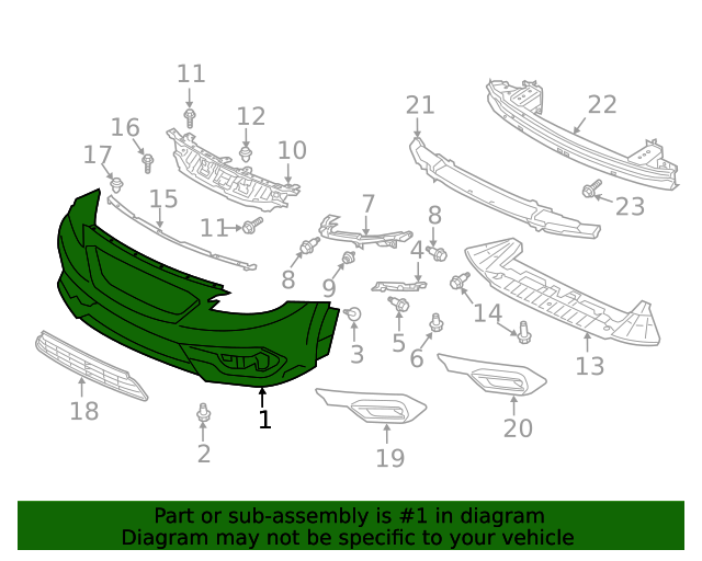 2020-2022 Subaru Legacy Bumper Cover 57704AN00A | OEM Parts Online