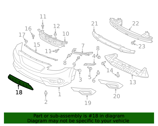 2020-2022 Subaru Legacy Grille 57731AN02A | AutoNationParts.com