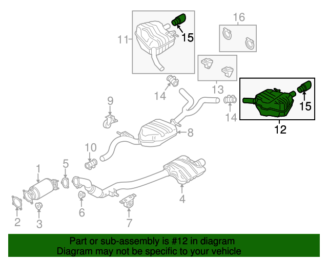 2013-2017 Audi Exhaust Muffler 4G0-253-609-AG | AutoNation Parts
