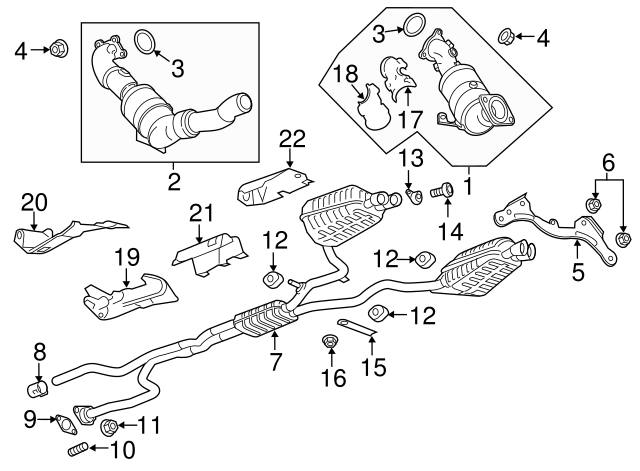 2016-2019 Cadillac CT6 Passenger Side 3-Way Catalytic Converter with ...