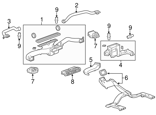 2007-2014 GM Deflector Asm-I/P Otr Air Otlt Ebony 20935572 | GM Parts ...