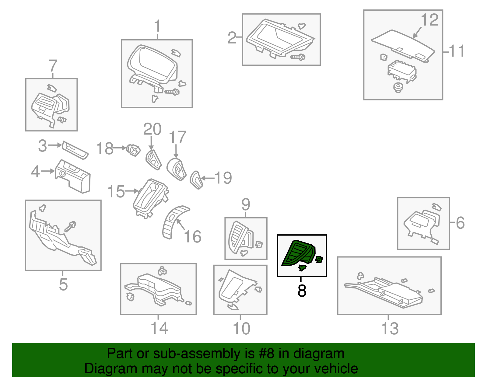 2012-2014 Honda CR-V Vent Grille 77610-T0A-A01ZA | OEM Parts Online