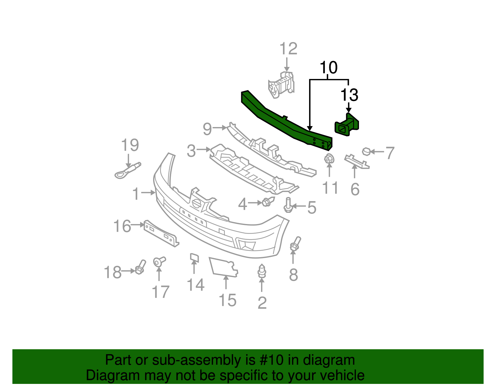 2007-2012 Nissan Versa Impact Bar F2030-EM3MA | Temecula Nissan Parts