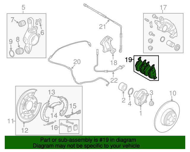 Brake Pads Rear - 2010-2013 Land Rover (LR134882) | Land Rover ...