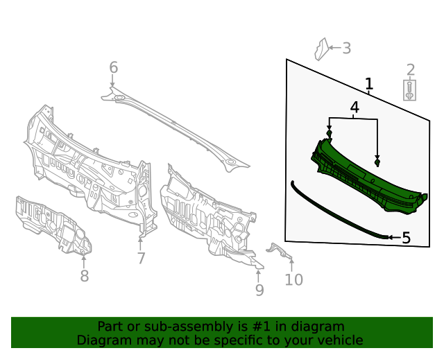 2020-2023 Hyundai Venue Cowl Grille 86150-K2000 | OEM Parts Online