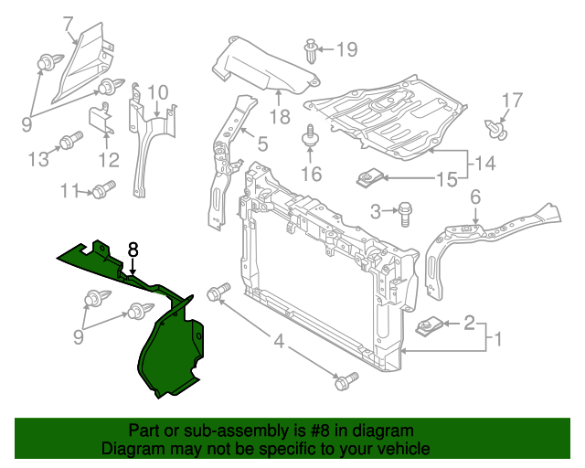 2007-2009 Mazda CX-7 OEM NEW 07-09 Mazda CX7 Plate Seal Radiator Spprt ...