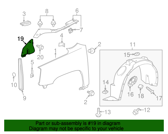 2014-2017 GM Splash Shield - Passenger Side (RH) 22992826 | TascaParts.com