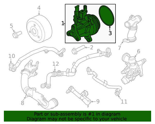 Genuine OEM Water Pump Part# LR121418 Fits 2019-2022 Land Rover: Up To ...