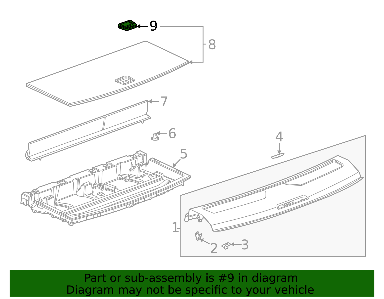 2021-2024 GM Black Rear Compartment Floor Stowage Compartment Cover ...