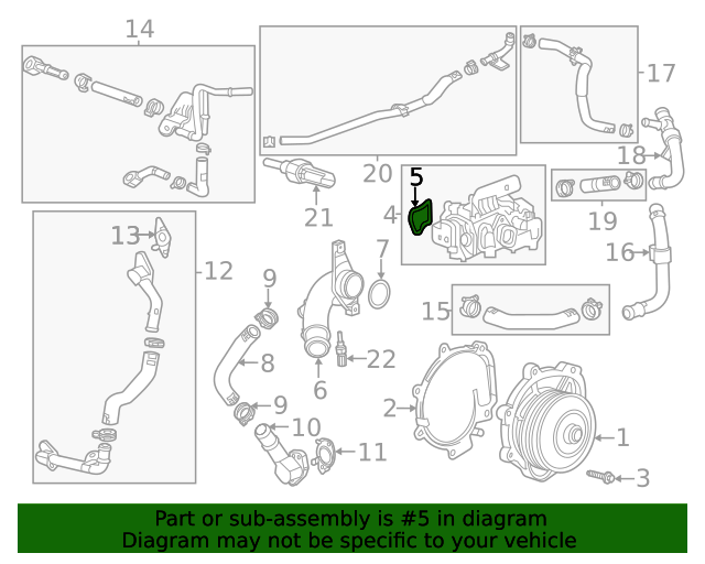 2020 GM Engine Coolant Thermostat Housing Gasket 55496127 ...
