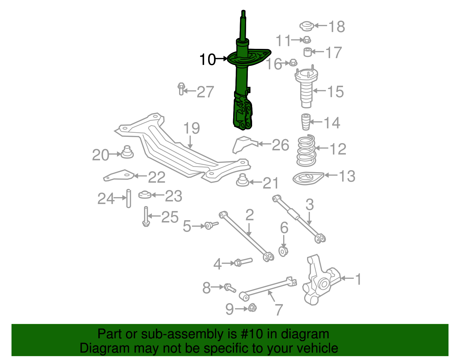 2007-2012 Lexus ES350 Strut 48540-39805 | OEM Parts Online